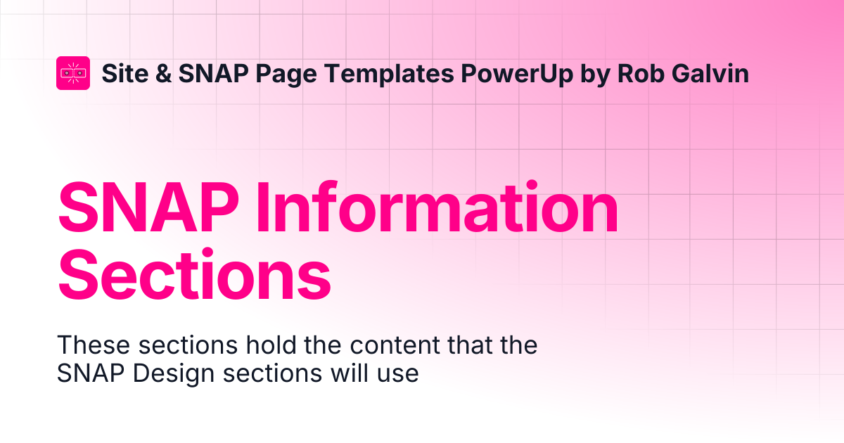 SNAP Information Sections | Site & SNAP Page Templates PowerUp by Rob ...